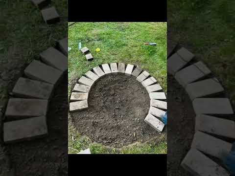 DIY Backyard Fire Pit #shorts #diy #firepit #backyard #decor #diyprojects #creative #fire