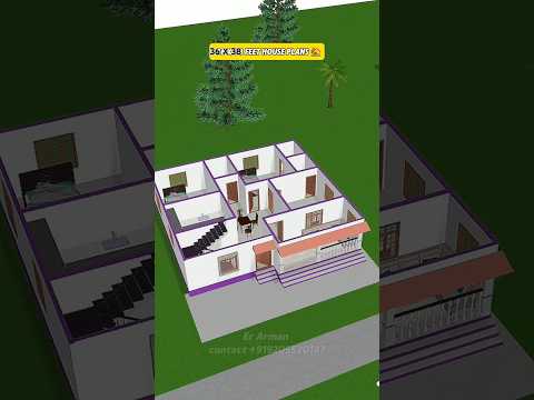 36 by 38 feet house plans 3d ๐ก๐ฅ #erarman #buildingplans #home #buildingfile #house #36X38