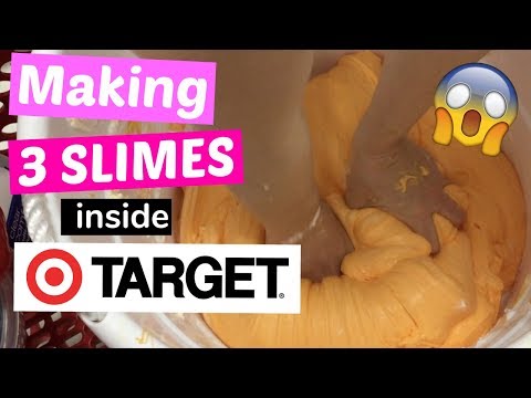 DIY SLIME IN TARGET! #SLIME IN PUBLIC CHALLENGE! SLIME SUPPLY HAUL! FLUFFY GLITTER & JIGGLY