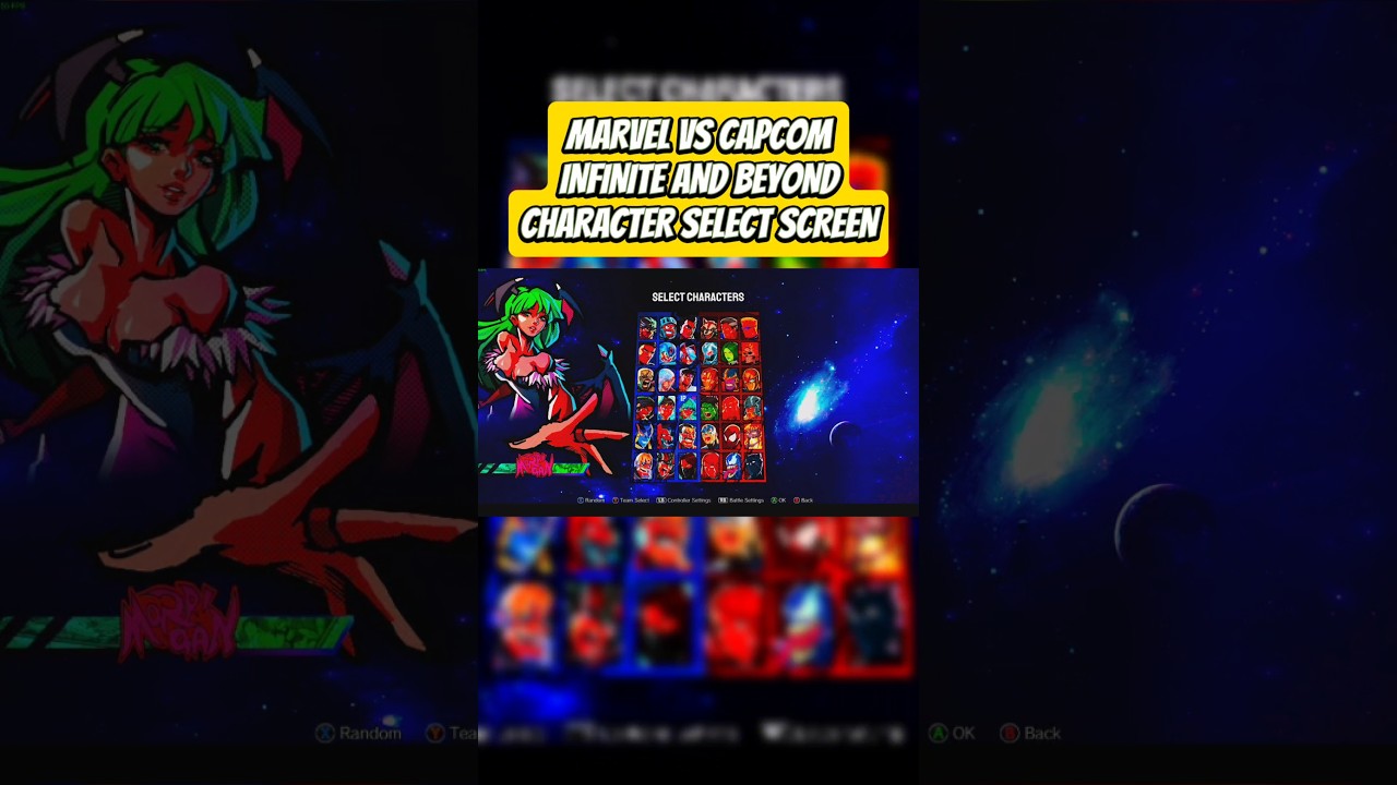MARVEL VS CAPCOM INFINITE AND BEYOND CHARACTER SELECT SCREEN #marvelvscapcom #mvci #infinite #beyond