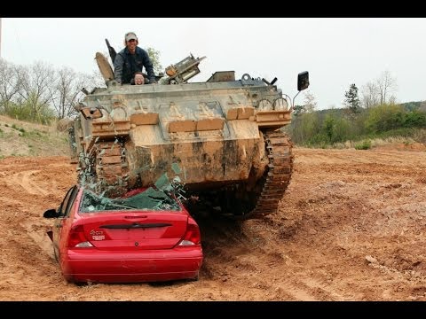 Driving Tanks & Crushing Cars at Tank Town!