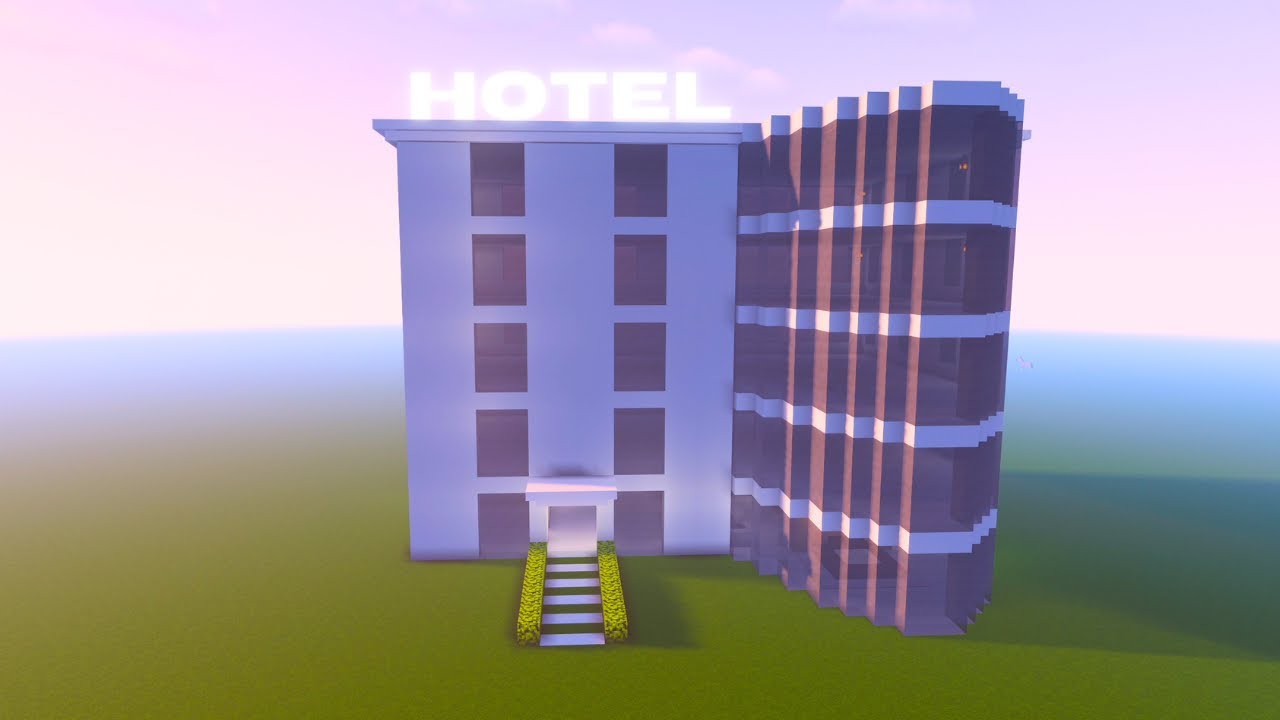 How to make a MODERN HOTEL in Minecraft - tutorial build - Minecraft ...