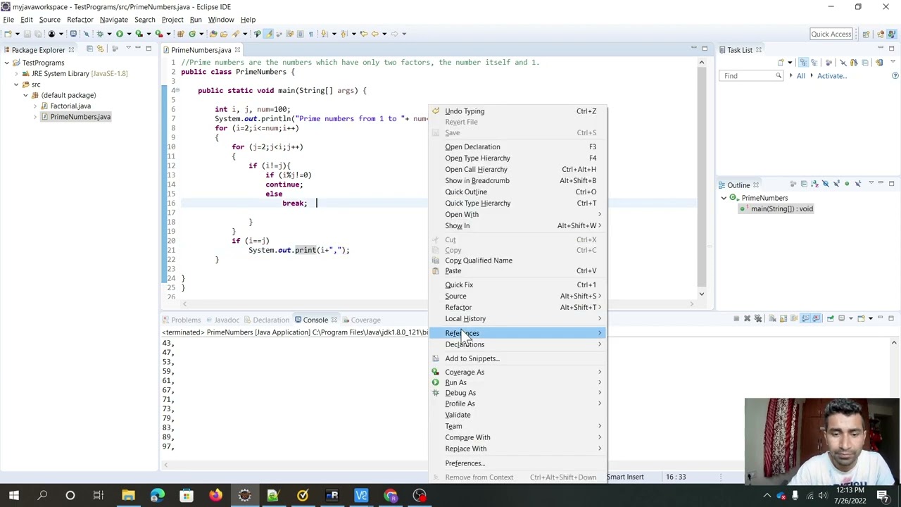 Program to find Prime Numbers between 1 to 100 in Java | Frequently asked java programs in interview