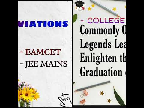 Learn daily Five abbreviations | COLLEGE, NCERT, IPE, EAMCET, JEE| English Learning Lab