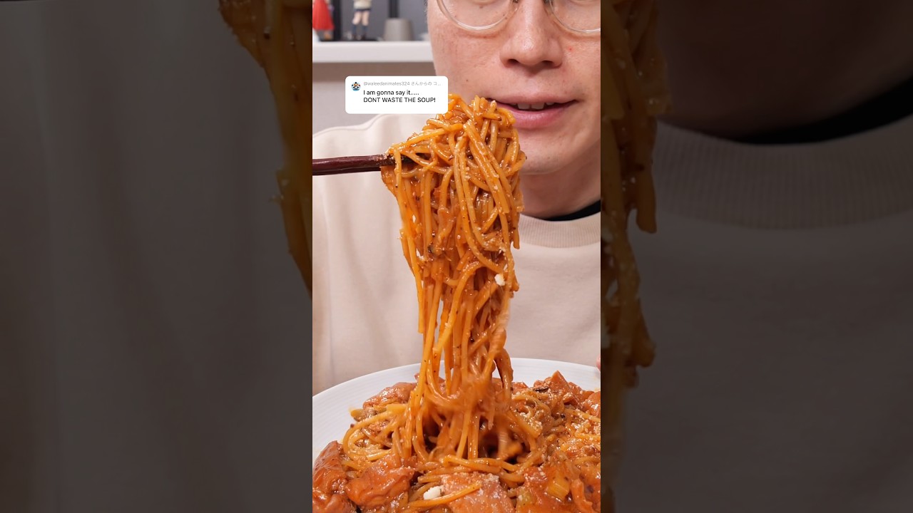 Pasta with leftover soup #food