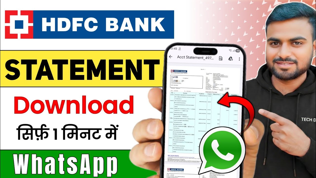 HDFC WhatsApp Se Bank Statement Kaise Download Kare | PDF Process 2026