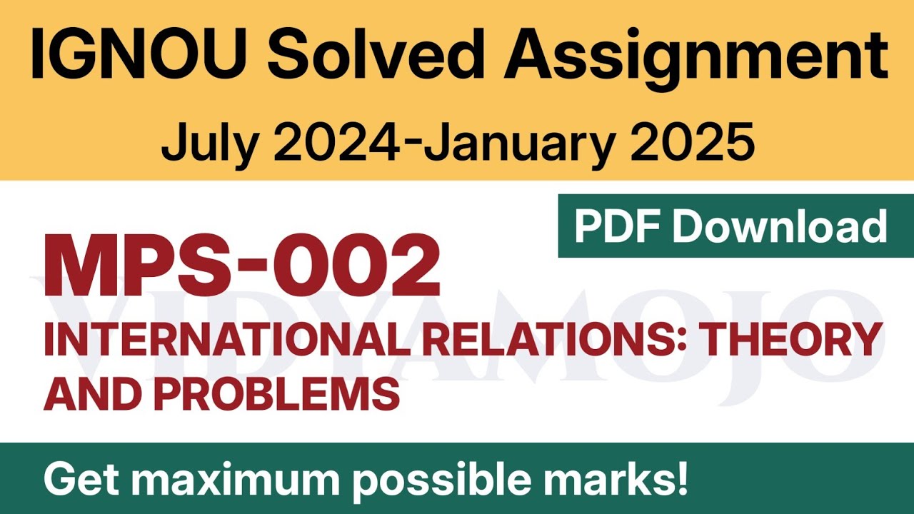 IGNOU MPS 002 Solved Assignment 2024-25 PDF Download | English Medium | IGNOU MA Political Science