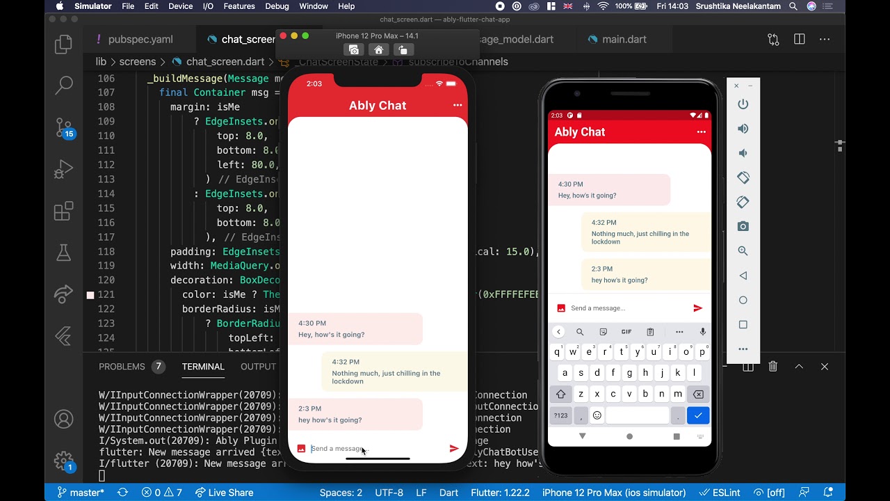 Flutter chat app demo - powered by the Ably Flutter Plugin