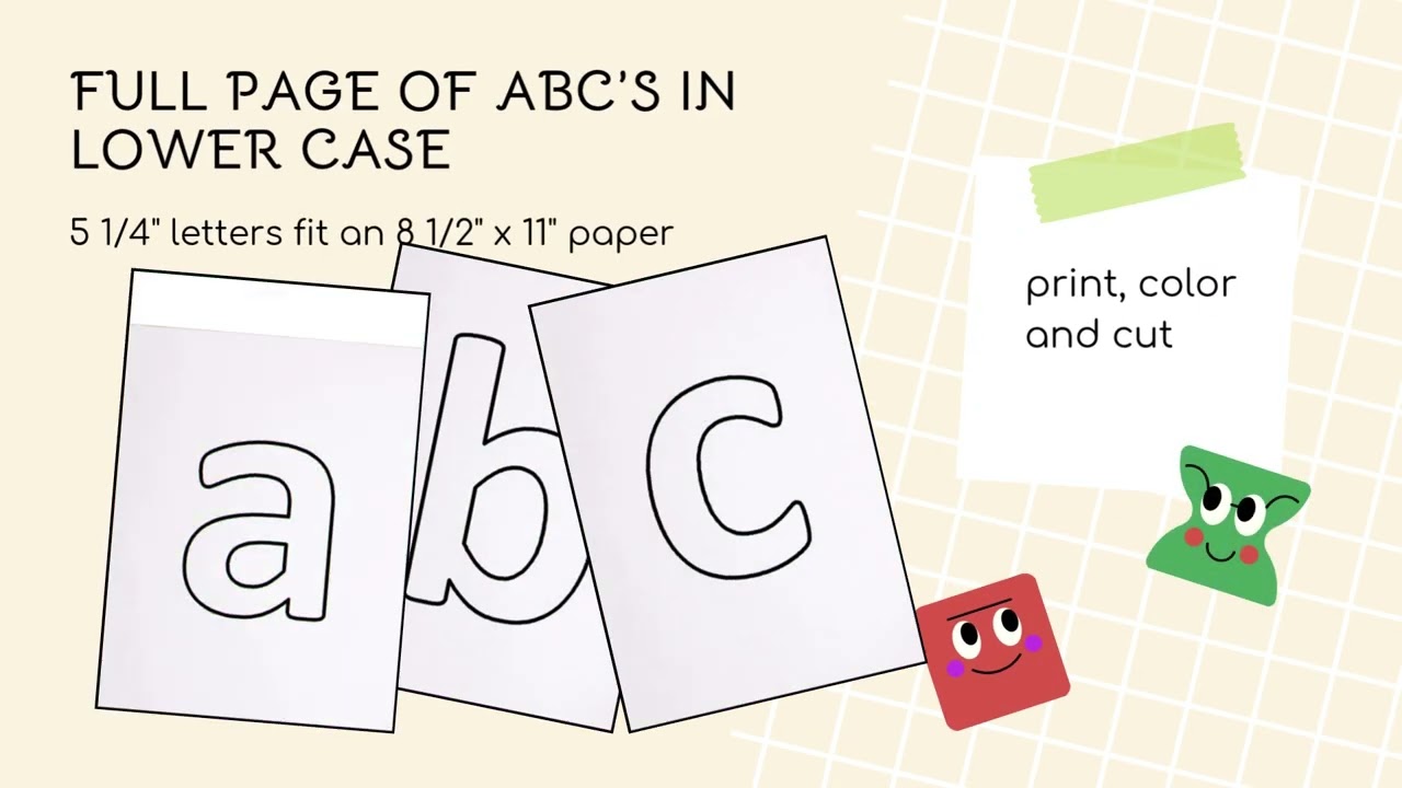 Large Alphabet Letters Printable,3 sizes, for Education, Playroom, Homeschool, Classroom, Nursery