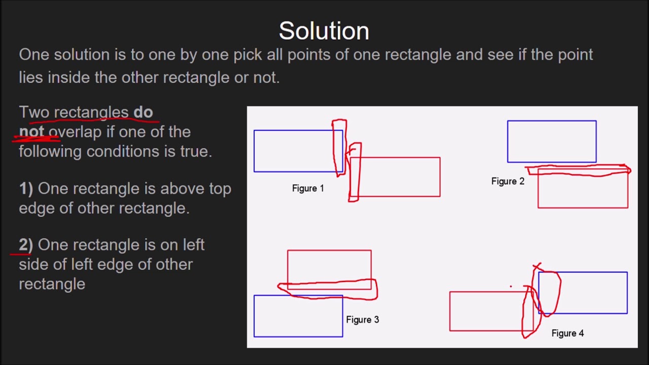 Find if two rectangles overlap | GeeksforGeeks