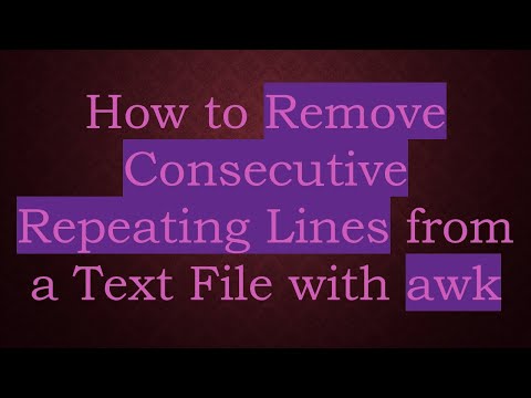 How to Remove Consecutive Repeating Lines from a Text File with awk
