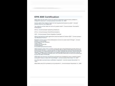 EPA 608 Certification Exam with 100% Correct Answers 2023