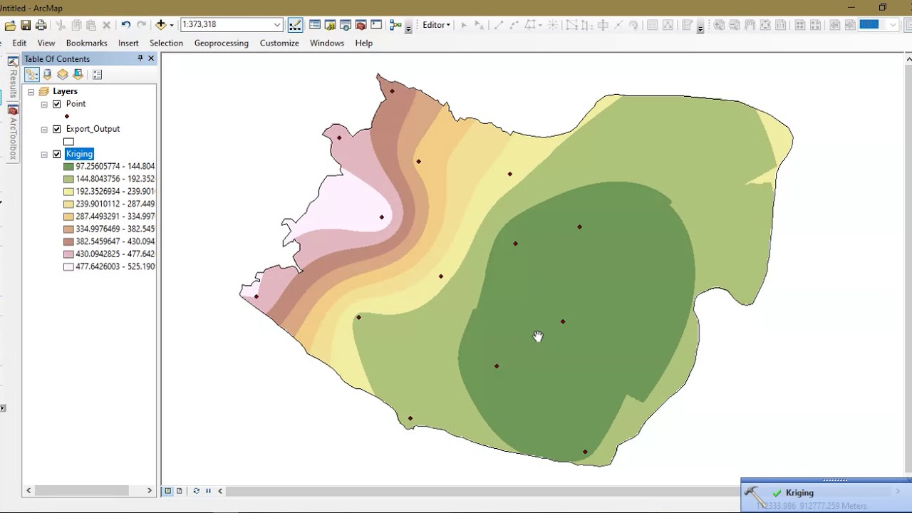 Interpolation: Kriging using ArcGIS
