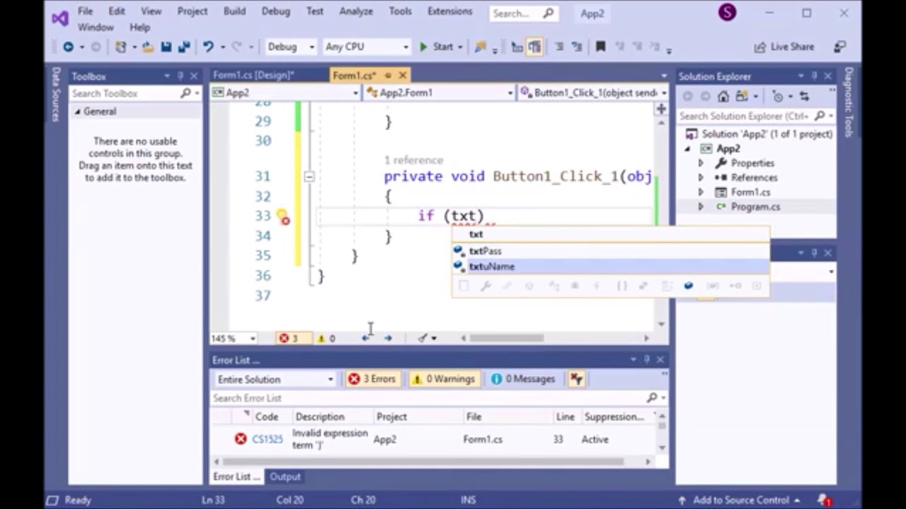 How to Make Simple Login in Visual Studio