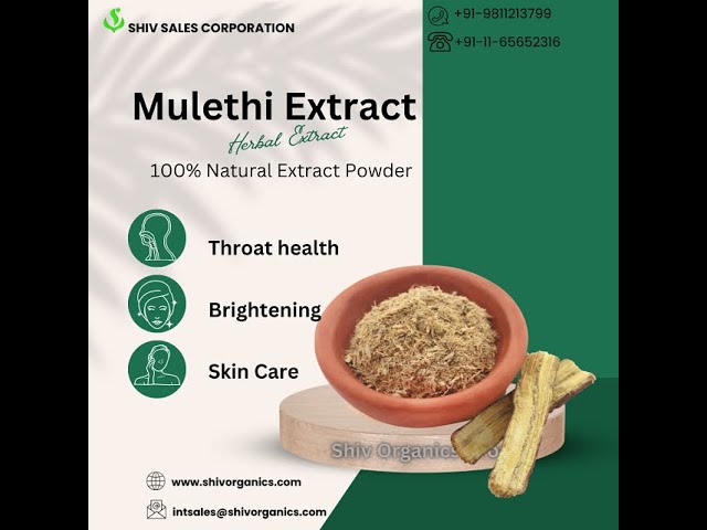 Natural Herbal Extract - Mulethi Extract Powder Exporter from New Delhi
