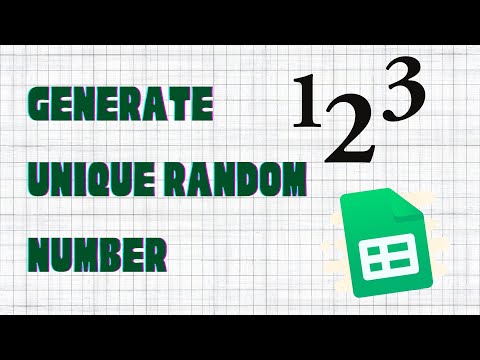 How to Generate Unique Random Number on Google Sheet
