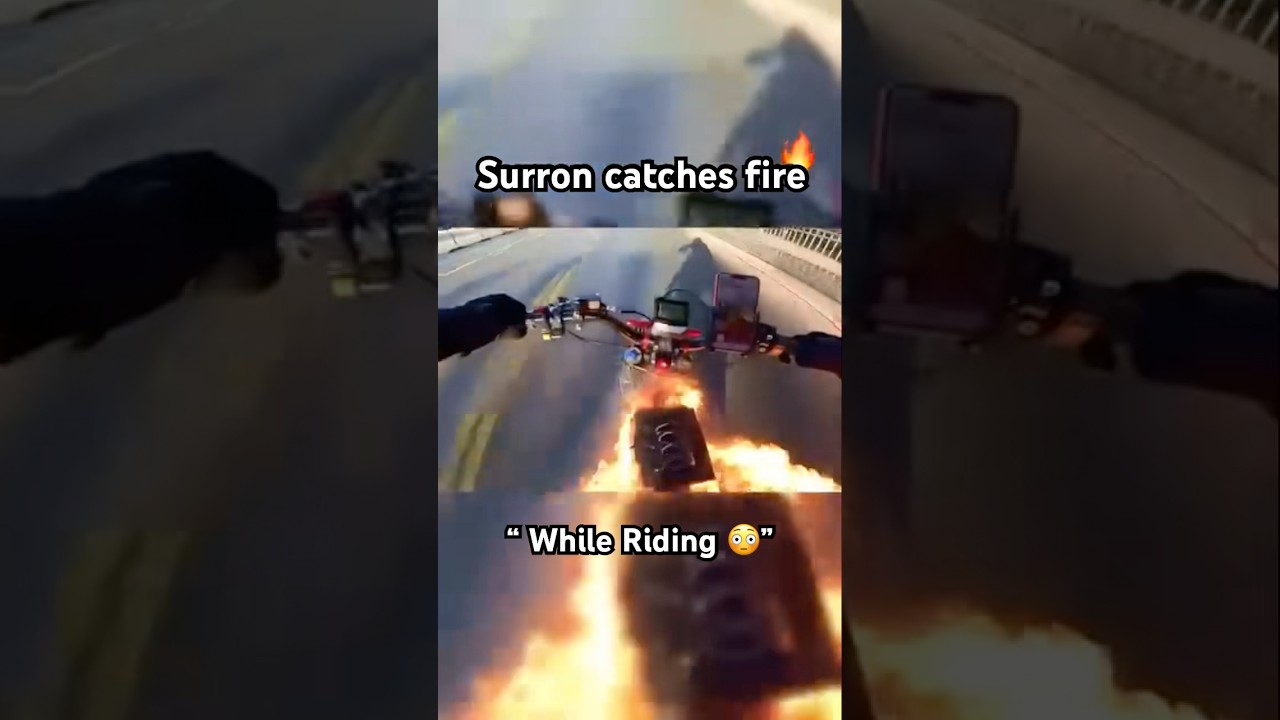 SURRON CATCHES FIRE!! 😳🔥 #surron #fire #electric #fail #lightbee #ebike #emoto #eride