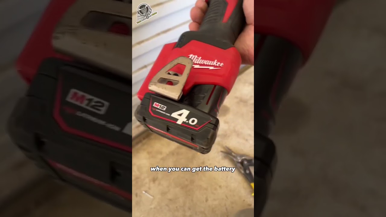 [24] Milwaukee 12v rivet gun - still one of best tools I own #garagedoorrepair #rollupdoor #tools