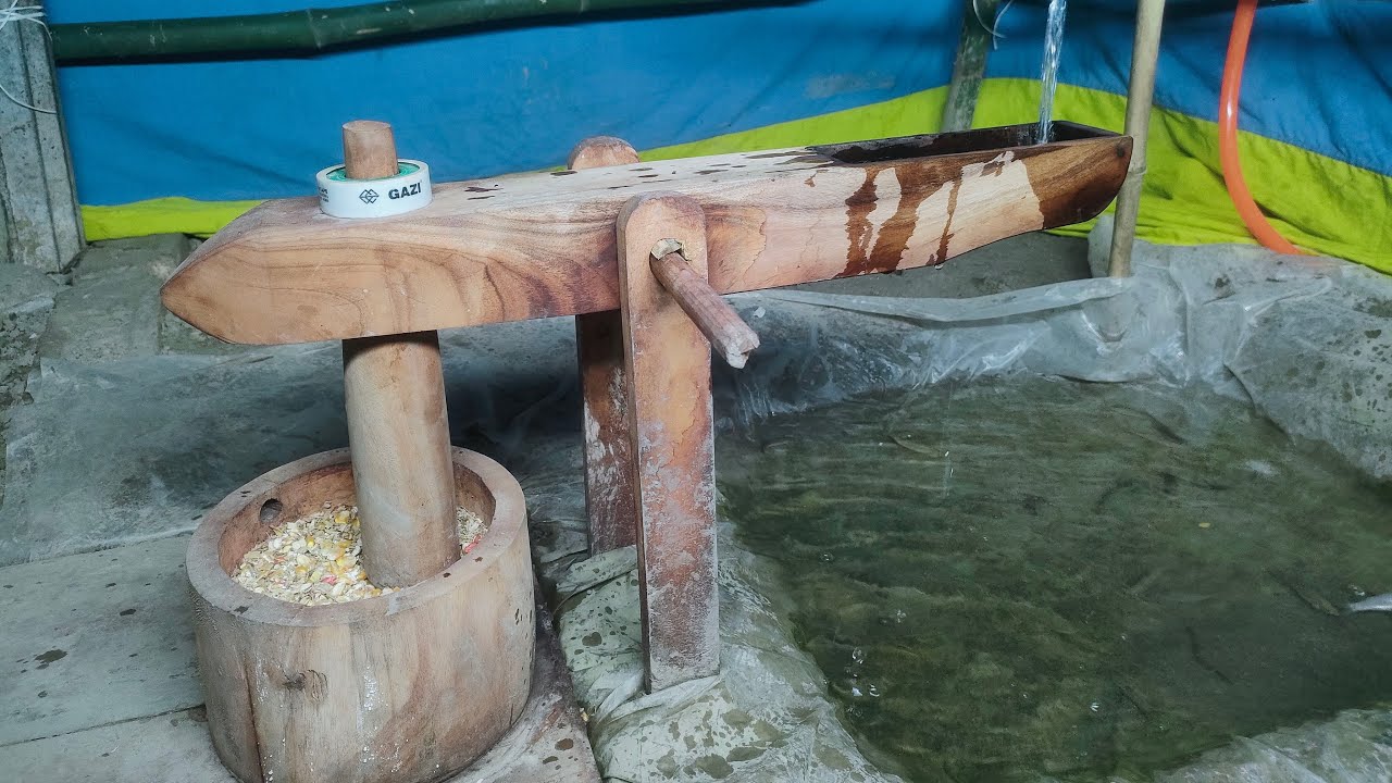 water powered pounder corn mill live