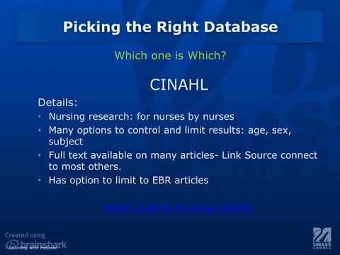 Health Databases - Picking the right one