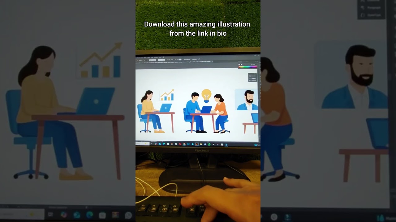 Graphic Design Speed Art | Office Work & Marketing Vector Illustration