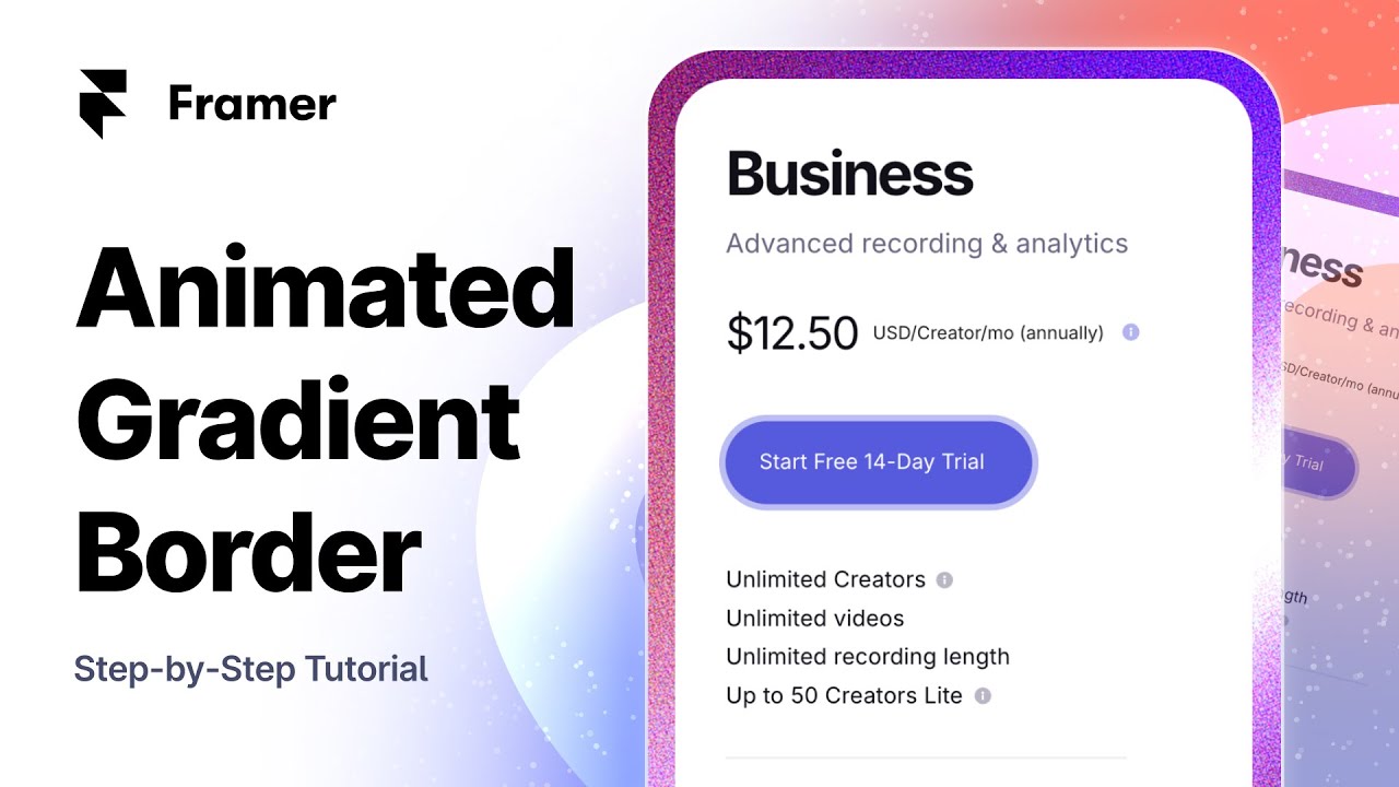 Framer Tutorial - Create Animated Gradient Borders | 3 Different Animation Styles!