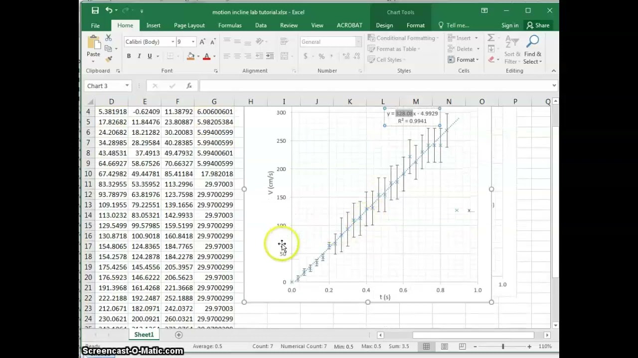 tracker tutorial 4 Finding Acceleration from Velocity Graphs