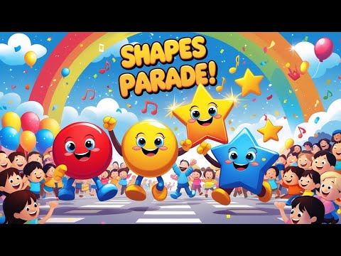 Bouncy Shapes Parade 🔺🔵 | Learn Shapes with Fun Rhymes for Kids #Shape song