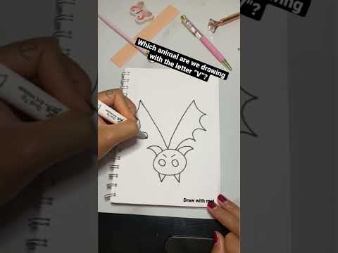 Which animal are we drawing with the letter V ? #letteranimalchallenge #easydrawing #draw #shorts