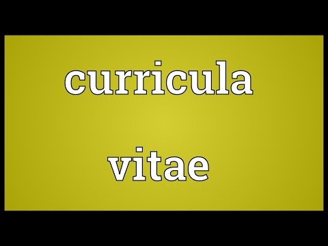 Curricula vitae Meaning
