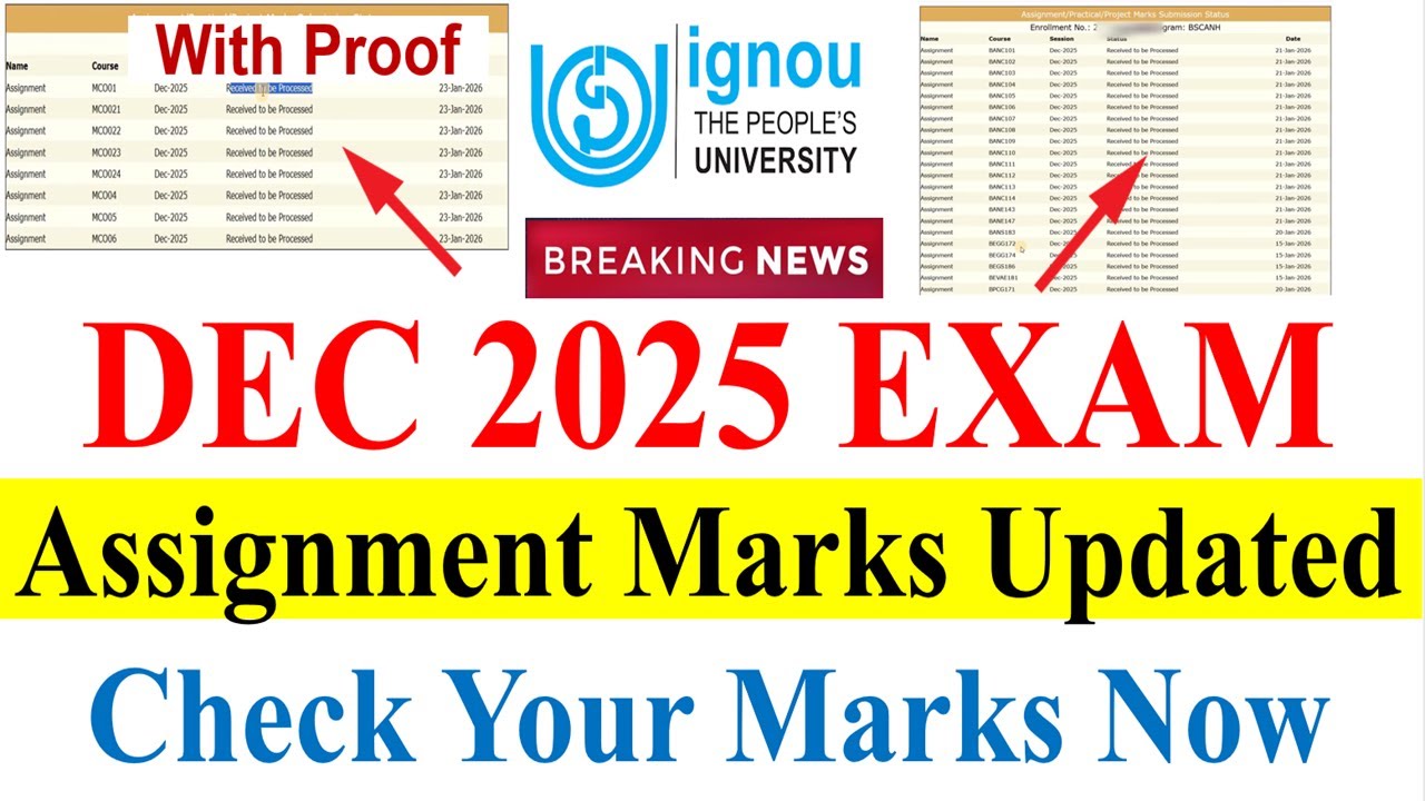 🔥IGNOU December 2025 Assignment Marks Updated | How to Check IGNOU Assignment Marks?