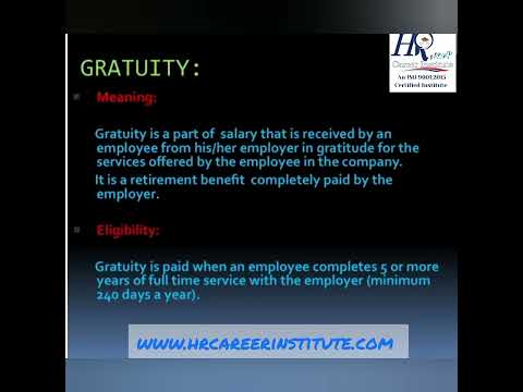 Gratuity - meaning, importance and eligibility etc. #gratuity #gratuityact #hrcareerinstitute