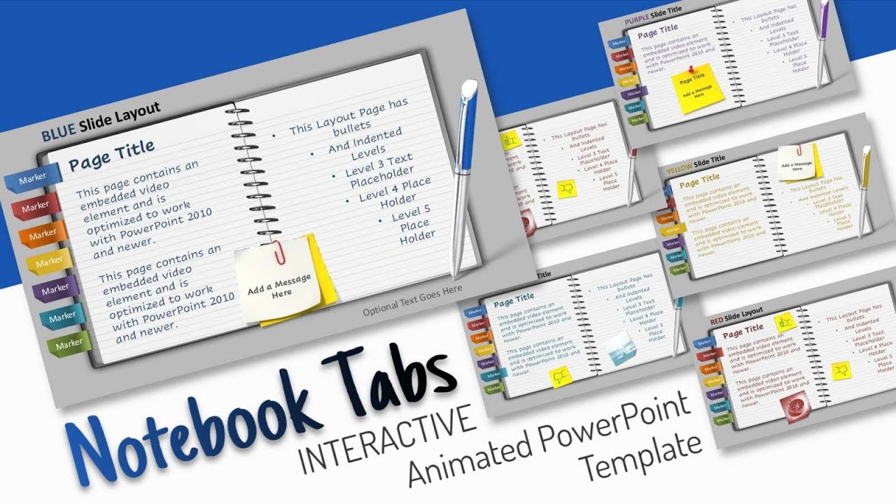 Engage Your Audience with Interactive Notebook PowerPoint Slide Template