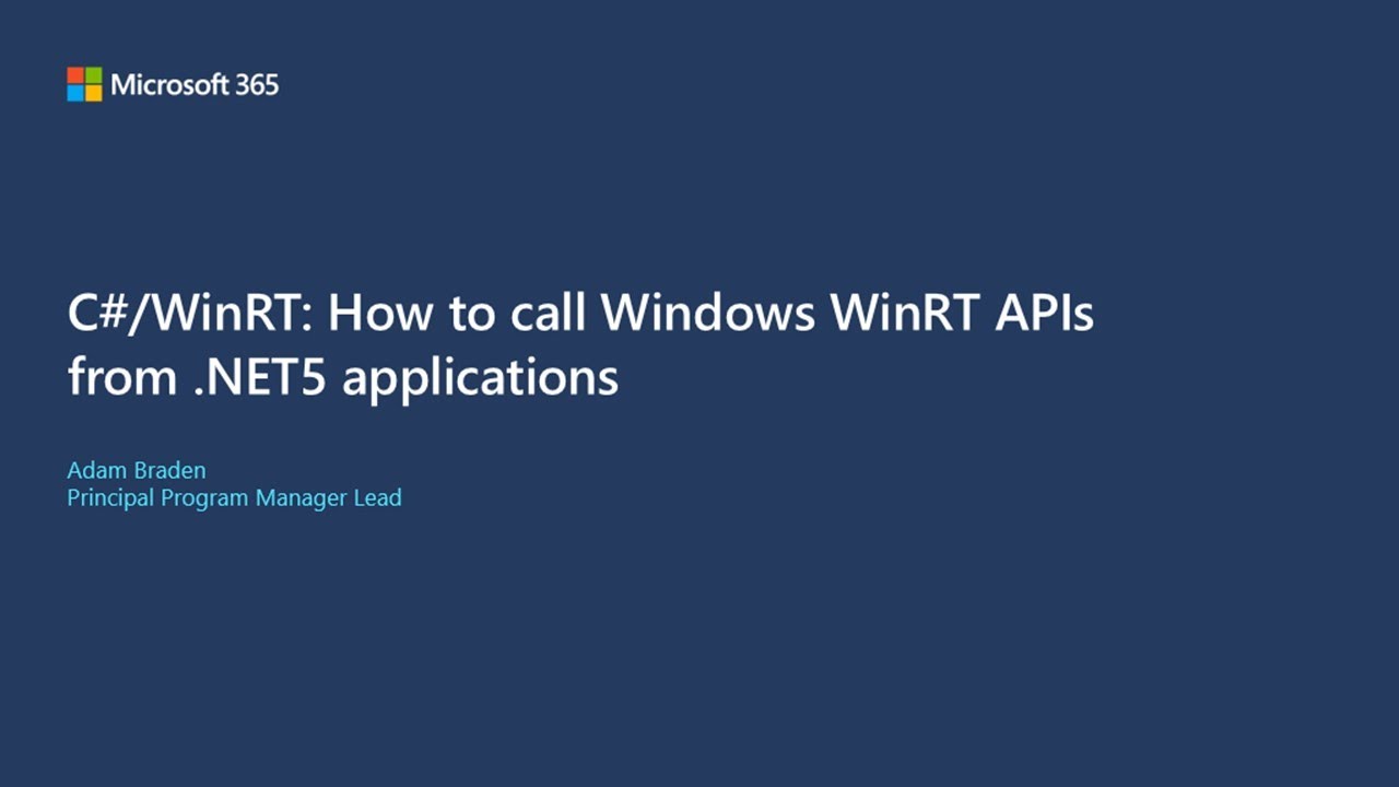 CSWinRT: How to call Windows WinRT APIs from .NET5 applications