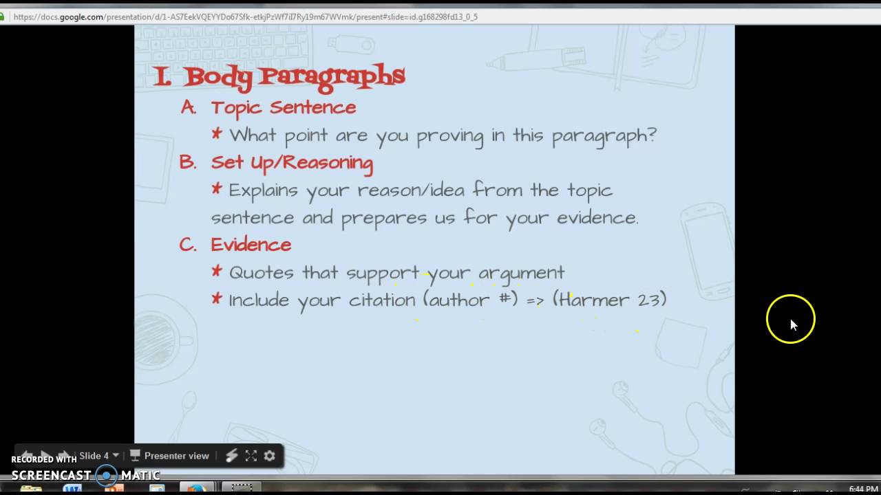 Three Part Essay Format
