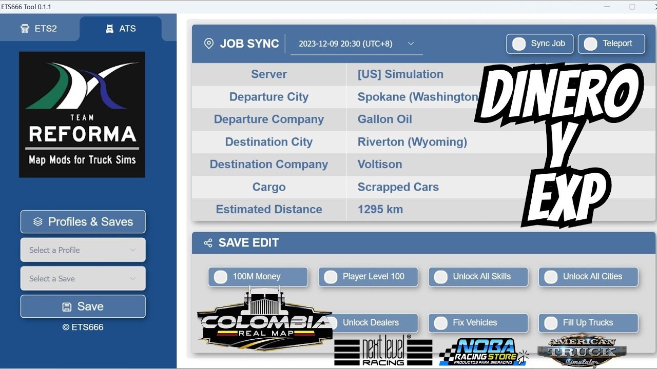 ATS DINERO Y EXP EL MEJOR PROGRAMA FÁCIL DE USAR #americantrucksimulator  #eurotrucksimulator2