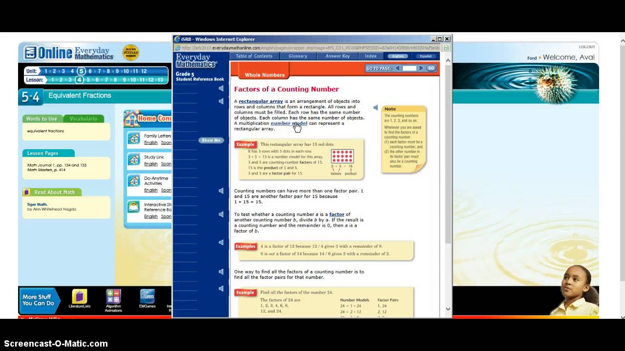 Everyday Math Online Tutorial
