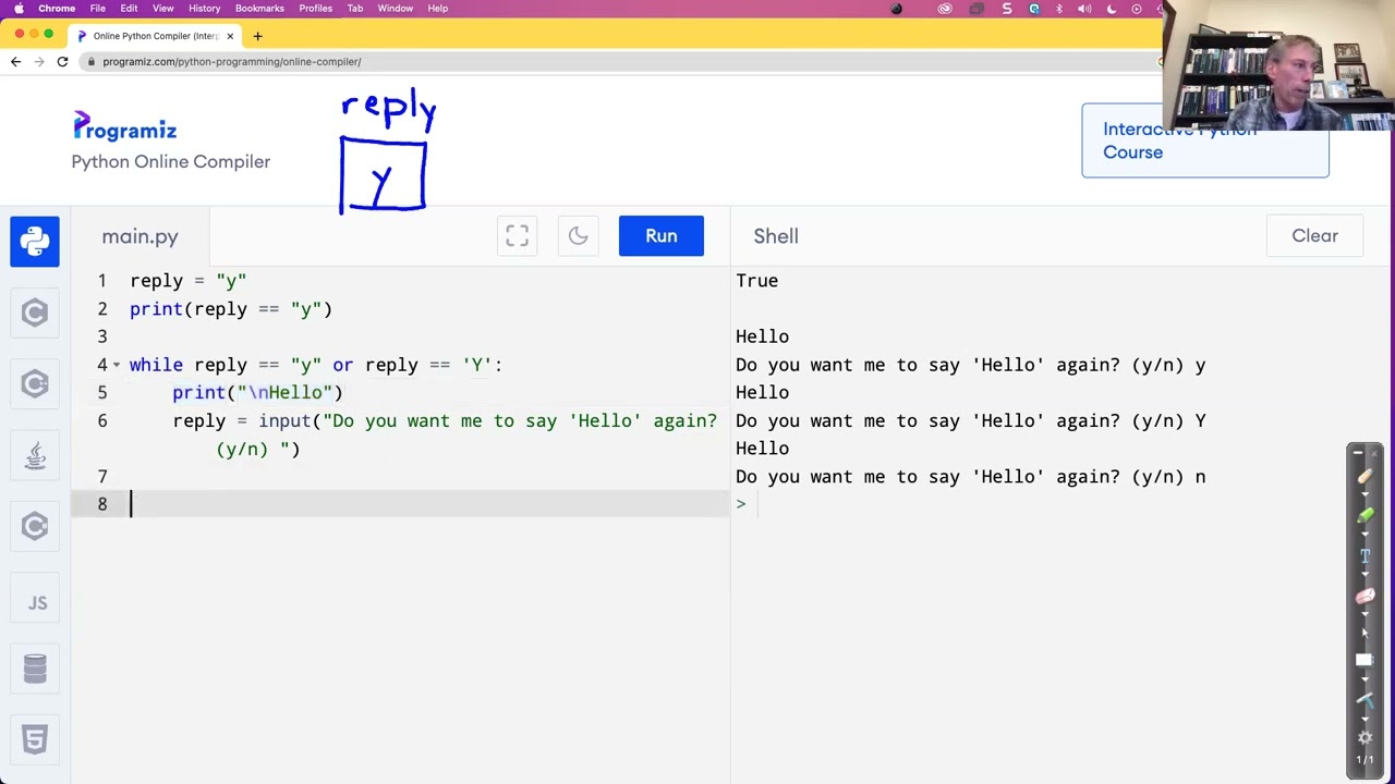 Python 6b - while true loops