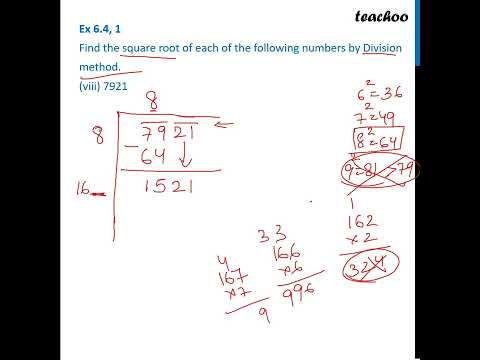 Ex 5.4, 1 (viii) - Find square root of 7921 (By Division Method) - Step by Step - Teachoo