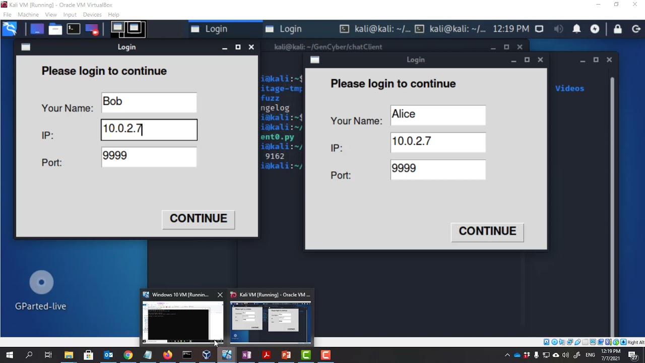 vulnserver Chat server with Python GUI client