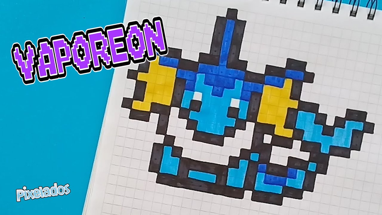 HOW TO DRAW VAPOREON PIXEL ART - PIXELATED