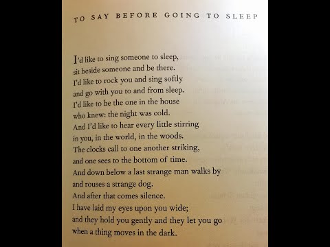 To Say Before Going To Sleep by Rainer Maria Rilke