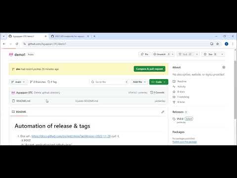 GitHub release tag creation using GitHub Actions workflow #devops #automation #github