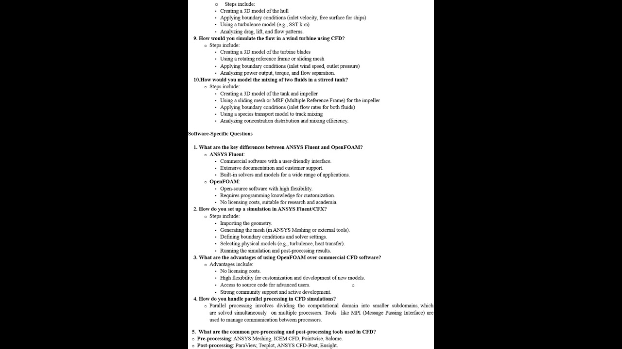 CFD Questions and Answers