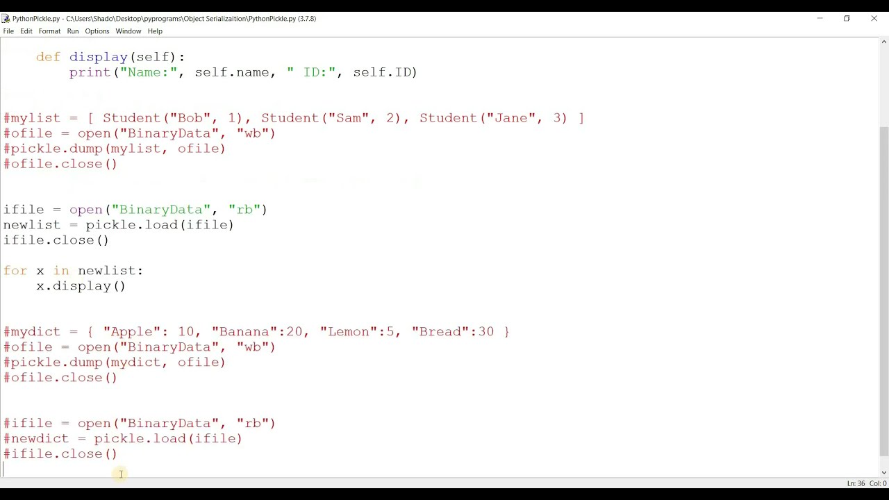 Python Pickle Tutorial - Object Serialization