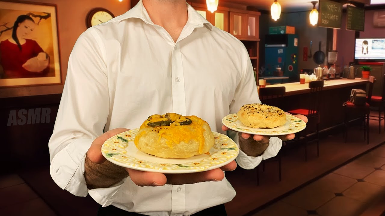 ASMR Sourdough Bakery Roleplay 🥖 | Friendly waiter serves you coffee and bagels | #sourdough