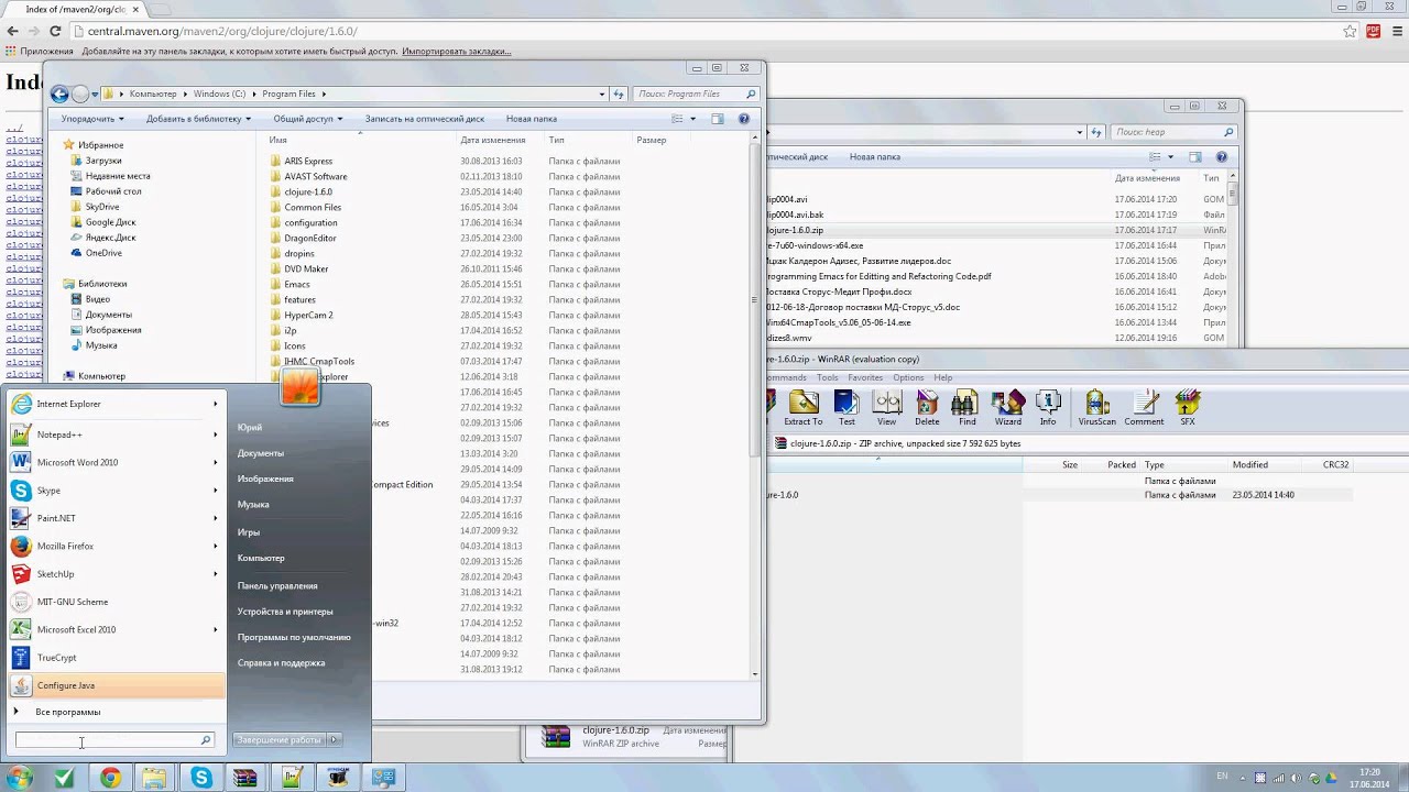 REPL Clojure Windows 7