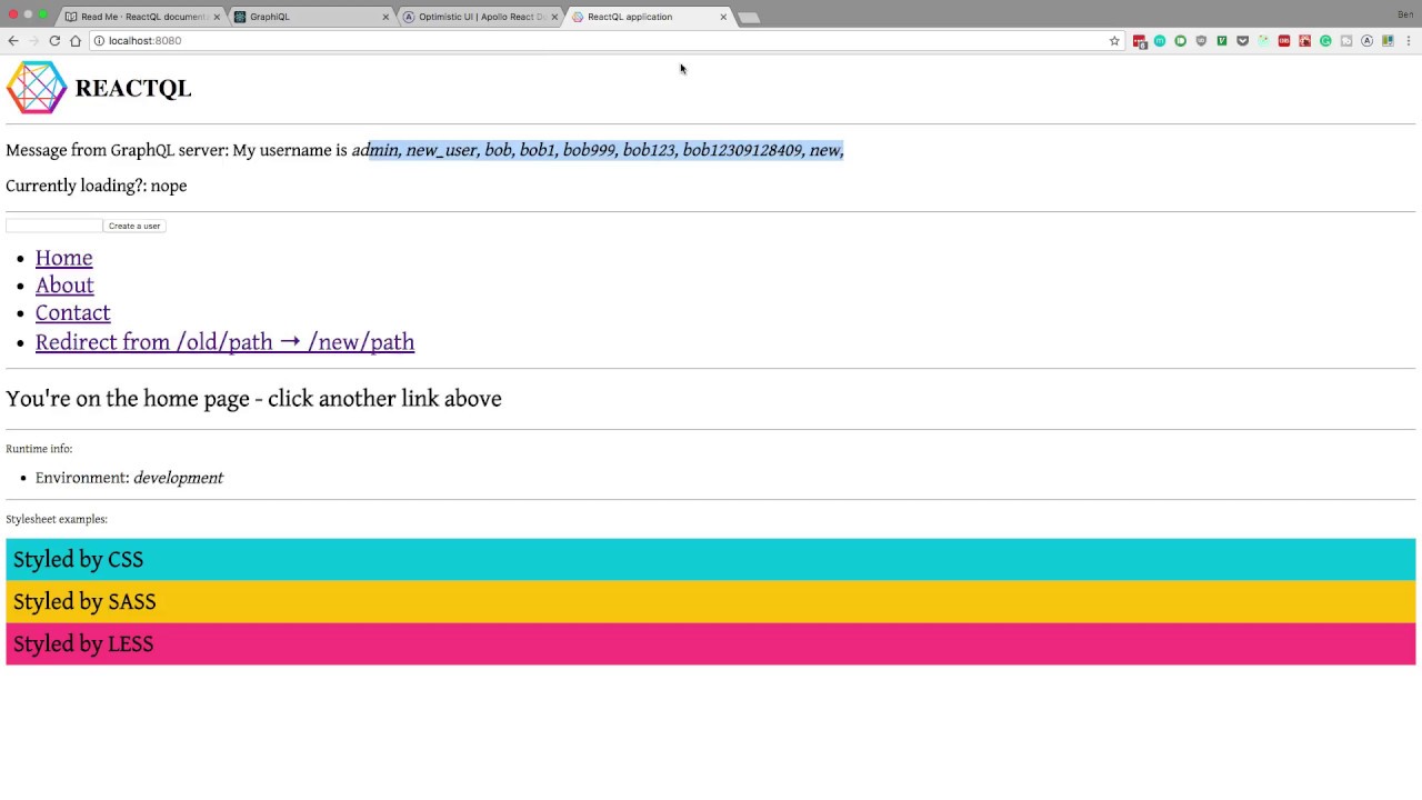 Optimistic UI in React GraphQL Starter Kit