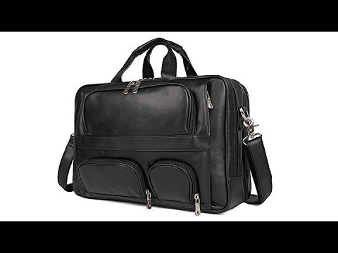 Augus Business Travel Briefcase Genuine Leather Duffel Bags for Men Laptop Bag - 15.6 inches Laptop