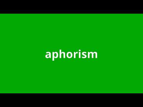 what is the meaning of aphorism